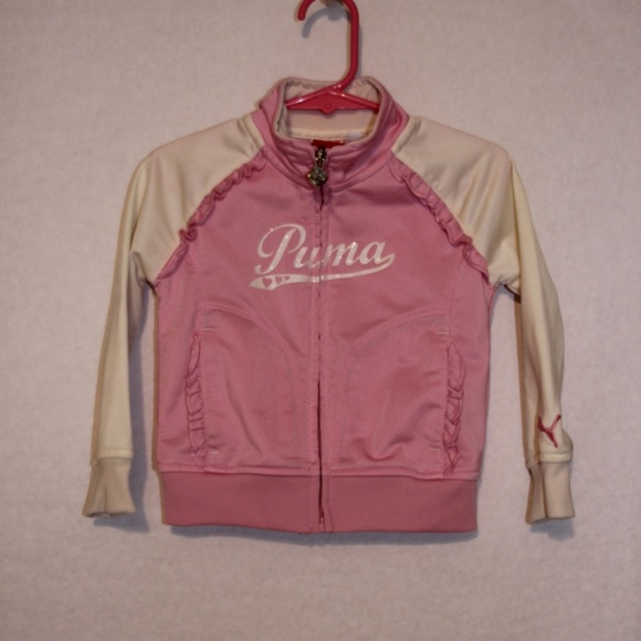 Puma | Jackets & Coats | Puma Little Girls Pink Cream Ruffled Jacket ...